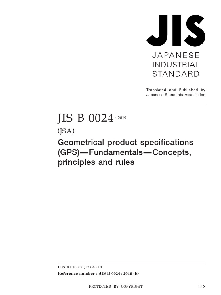 Pre Jis B 00024 000 000 2019 e Ed10 CH | PDF | International Organization For Standardization ...