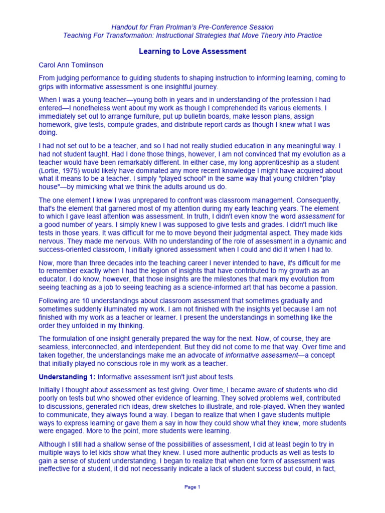 Transformative Assessment Strategies | PDF | Teachers | Learning