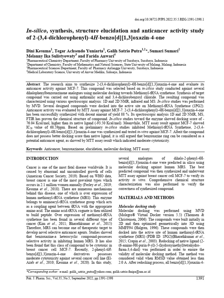 In silico test | PDF | Carbon 13 Nuclear Magnetic Resonance | Two ...