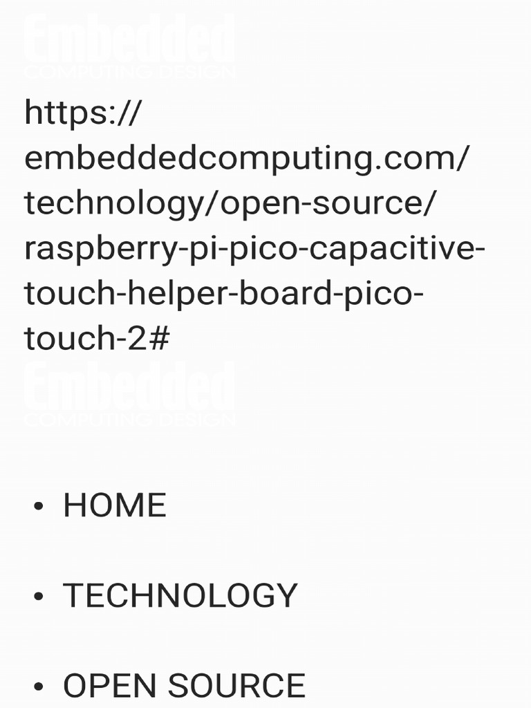 Raspberry Pi Pico Capacitive Touch Helper Board - Pico Touch 2 | PDF