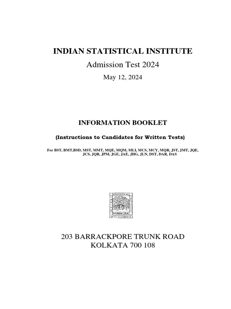 Info Booklet | PDF | Multiple Choice | Science