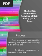 The Lawton Instrumental Activities of Daily Living (IADL) Scale | PDF | Validity (Statistics ...