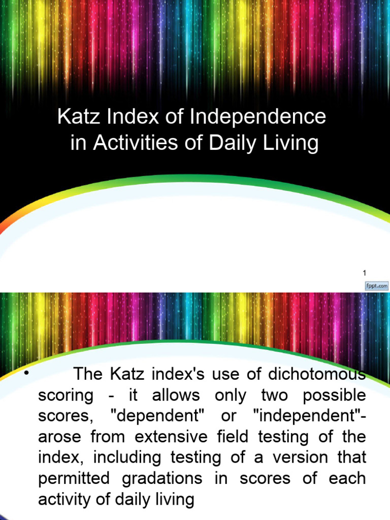 Katz Index for Daily Living Independence | PDF | Social Programs ...
