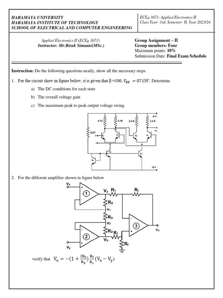 Applied Electronics II Group Assignment | PDF | Teaching Methods ...