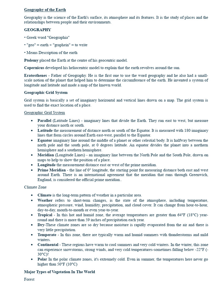 Geography of the Earth | PDF | Sky | Map