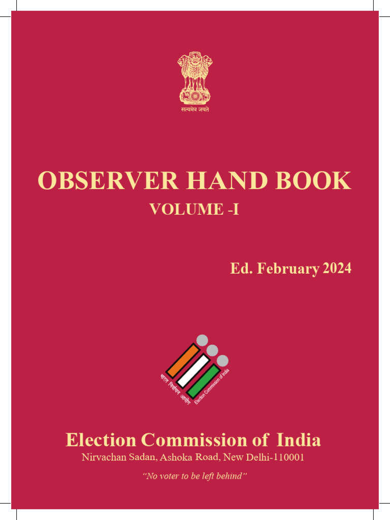Observer Handbook for Elections 2024 | PDF | Electronic Voting | Elections