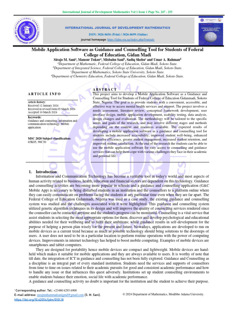 S.M. Sani Gidanmadi | PDF | Mobile App | Application Software