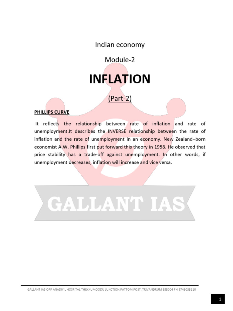 Inflation - Module 2 - Part-2 - Indian Economy - PCM 2023 | PDF | Cost ...