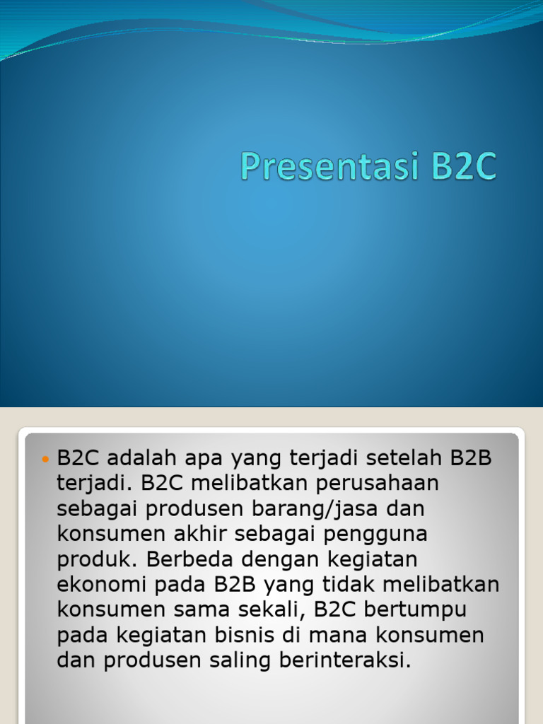 Presentasi B2C | PDF