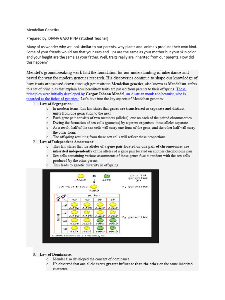 Mendelian Genetics Learning Material | PDF | Genetics | Biology