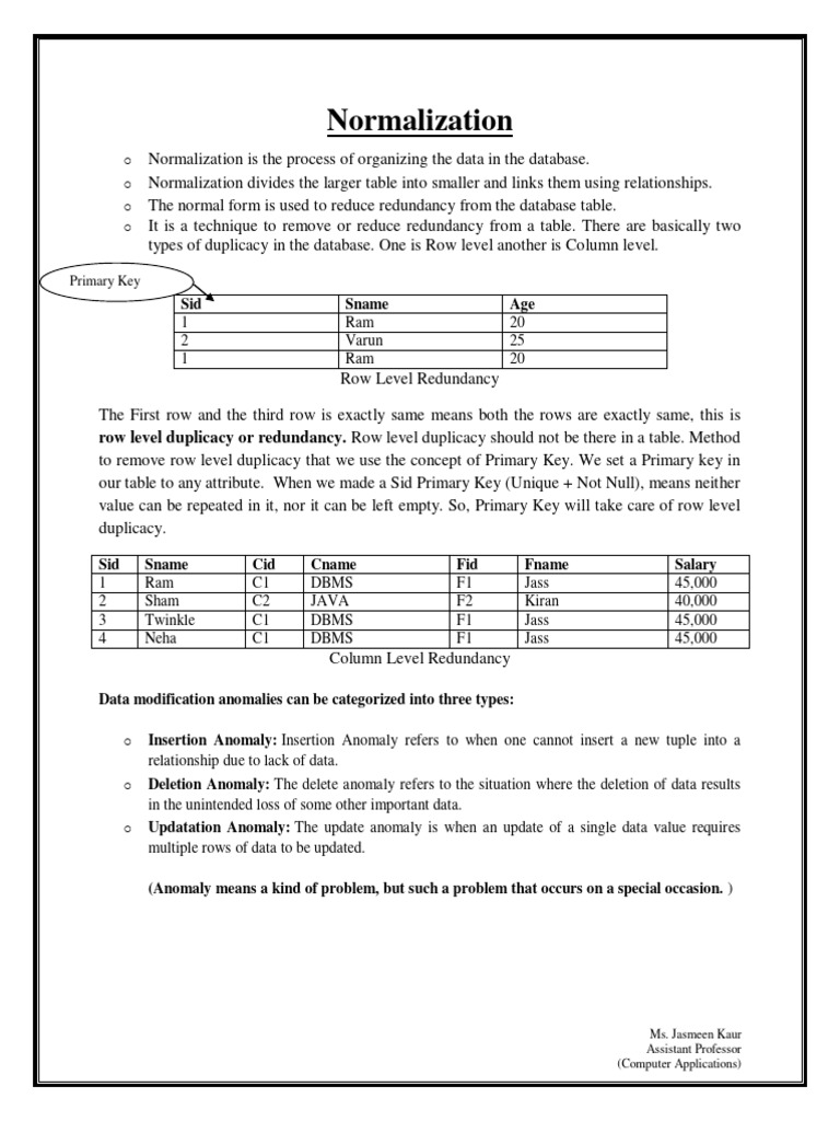 Normalization | PDF | Computing | Data Management