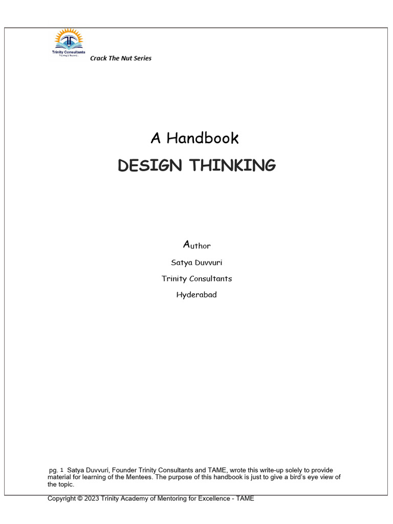 Design Thinking Handbook | PDF | Design Thinking | Mentorship Design Thinking Handbook | PDF | Design Thinking | Mentorship