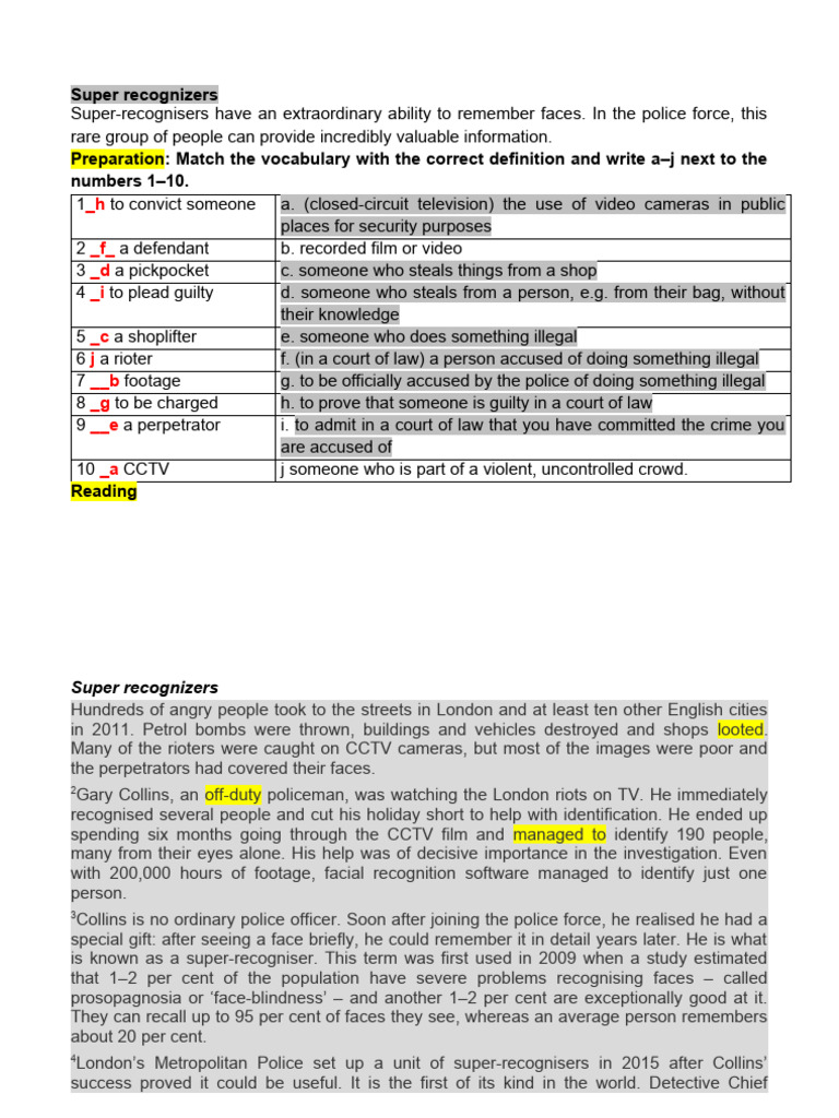 Super Recognizers Pdf Closed Circuit Television Law Enforcement