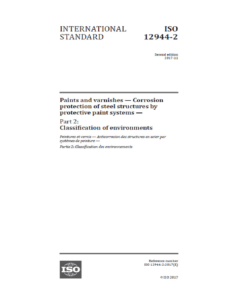 ISO 12944-2-2017 Paints and Varnishes - Corrosion Protection of Steel St... | PDF