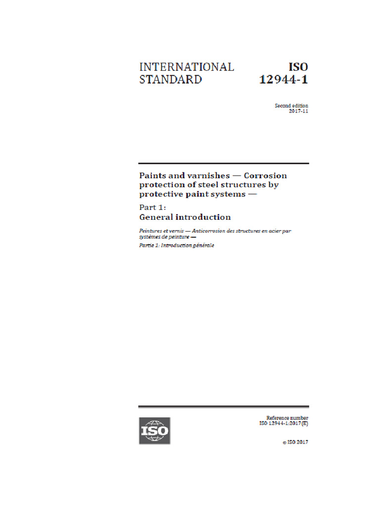 ISO 12944-1-2017 Paints and Varnishes - Corrosion Protection of Steel ...