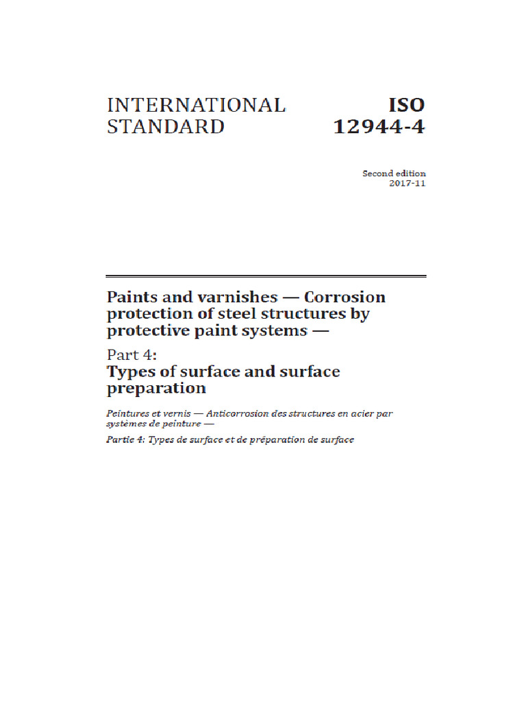 ISO 12944-4-2017 Paints and Varnishes - Corrosion Protection of Steel St... | PDF