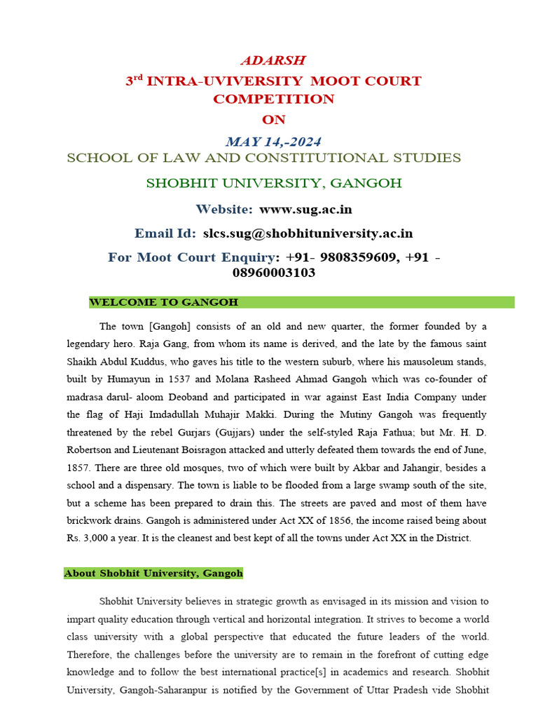 Adarsh Moot Court | PDF | Precedent