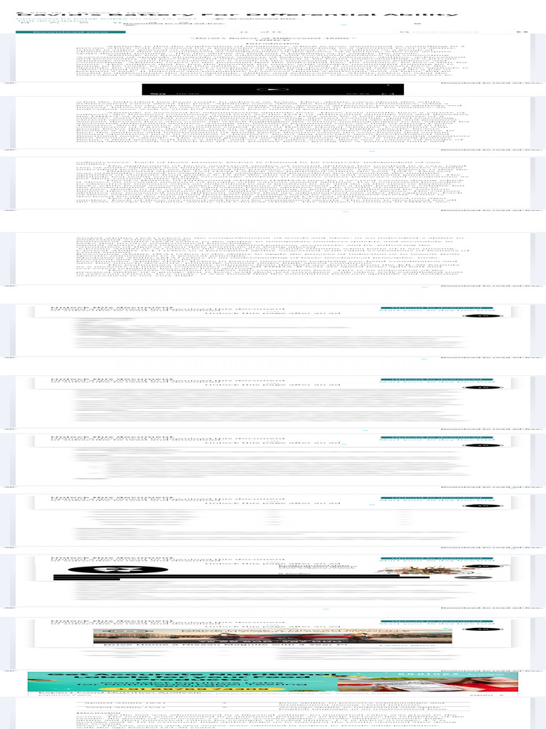 David's Battery For Differential Ability PDF Perception Reason | PDF | Computers