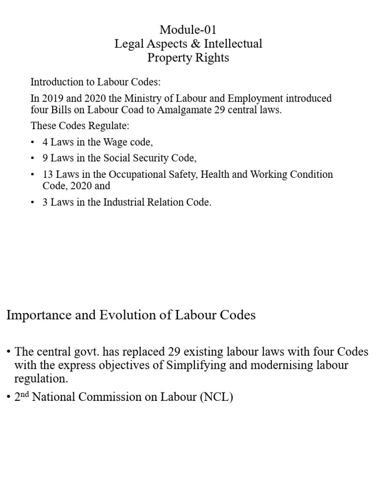 Labour Codes: Legal Framework Overview | PDF | Employment ...