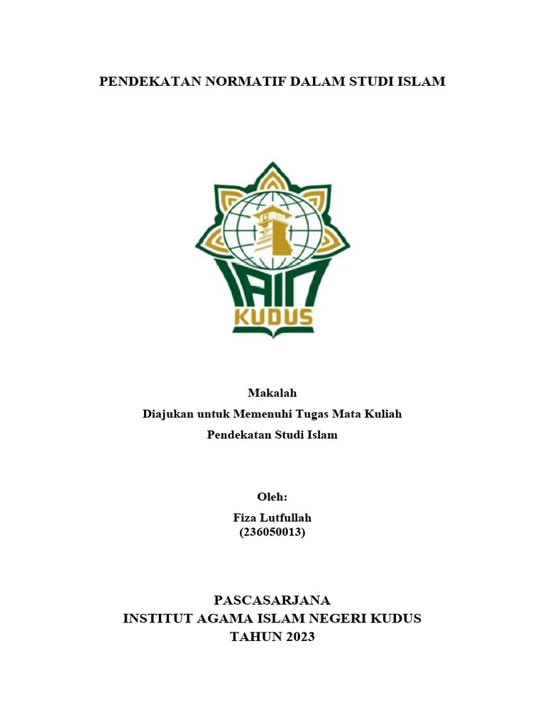 Pendekatan Normatif Dalam Studi Islam | PDF | Agama & Spiritualitas