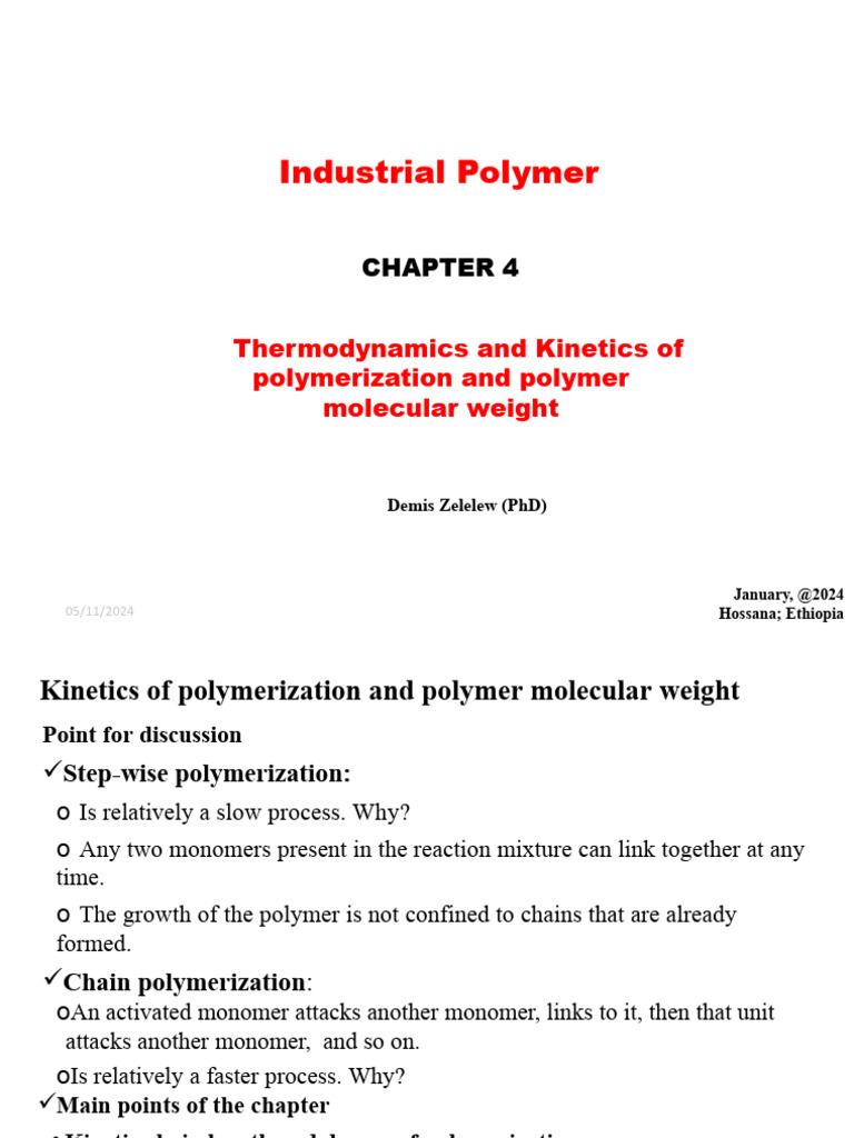 Polymerization Kinetics and Molecular Weight | PDF | Polymerization | Polymers
