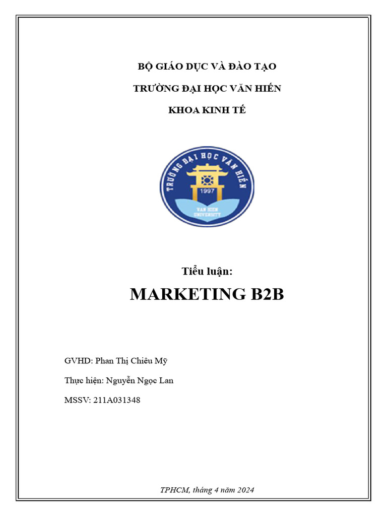 Tiểu Luận Marketing B2B | PDF