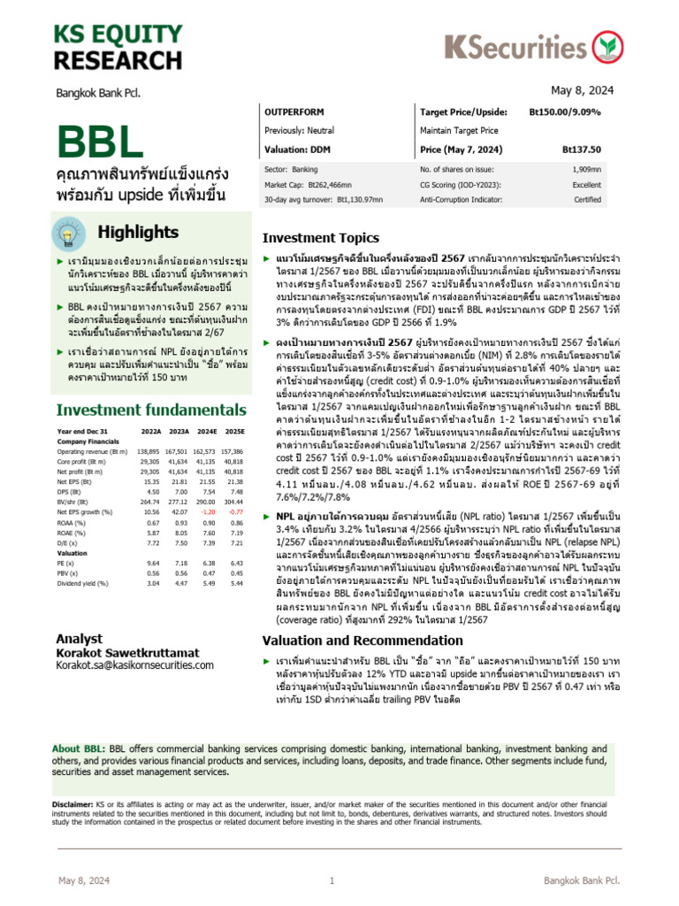 Company Report - BBL - T SA - 6P | PDF