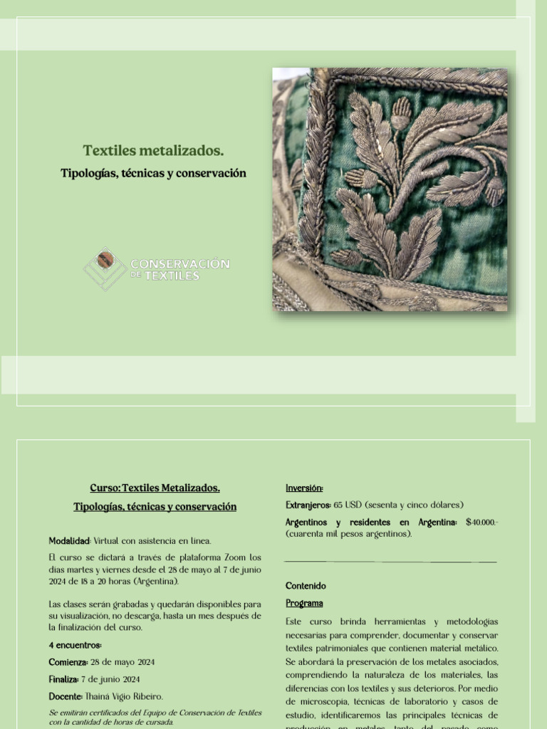 Programa Textiles Metalizados | PDF | Rieles
