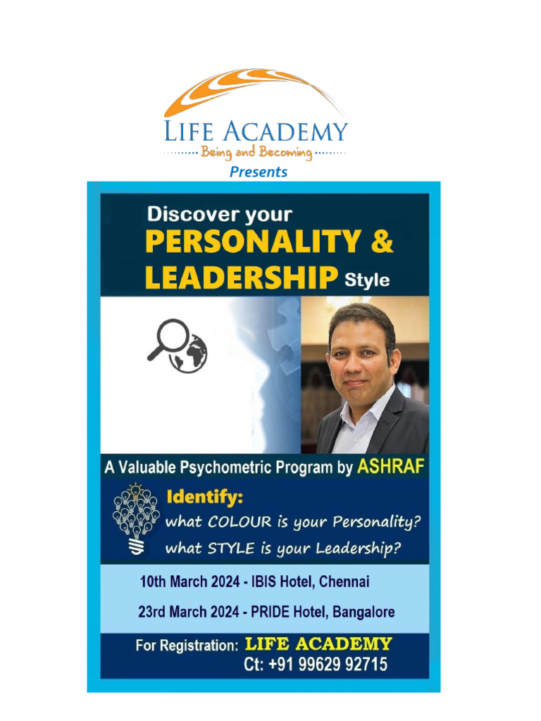 Leadership & Personality Style Program - March 2024 LA | PDF ...