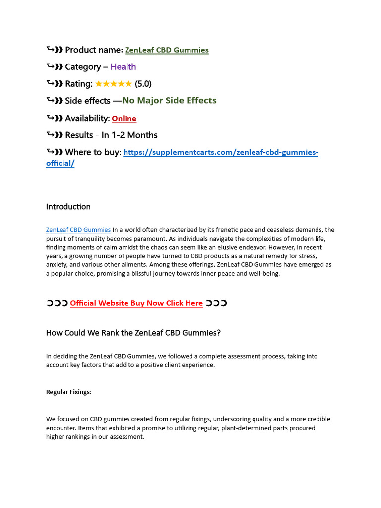 ZenLeaf CBD Gummies | PDF | Brand | Cannabis