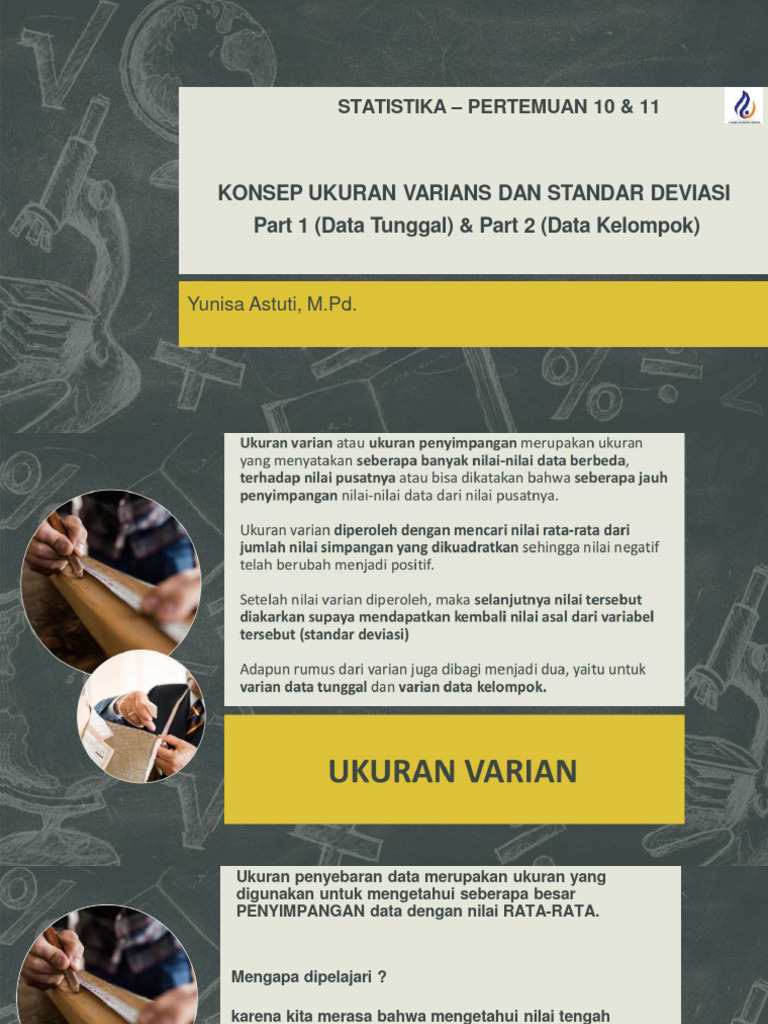 STATISTIK PERTEMUAN 11 (Konsep Ukuran Varians Dan Standar Deviasi Part ...