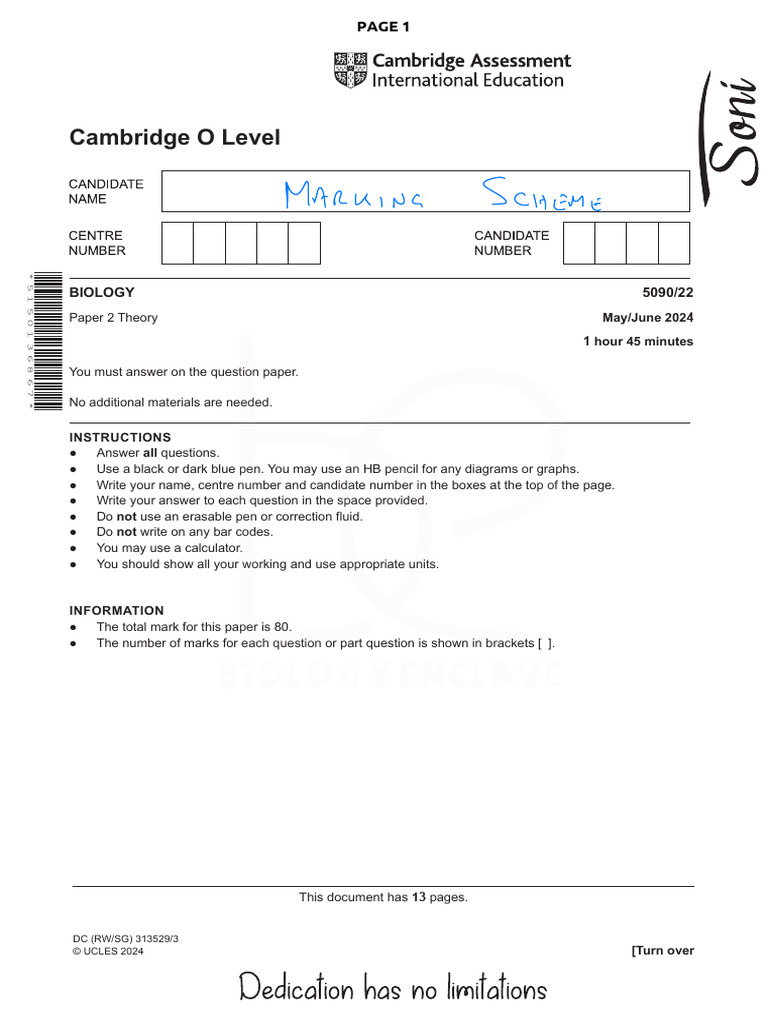 (BIO) 2021 Mock Paper 2 Handout | PDF | Biology