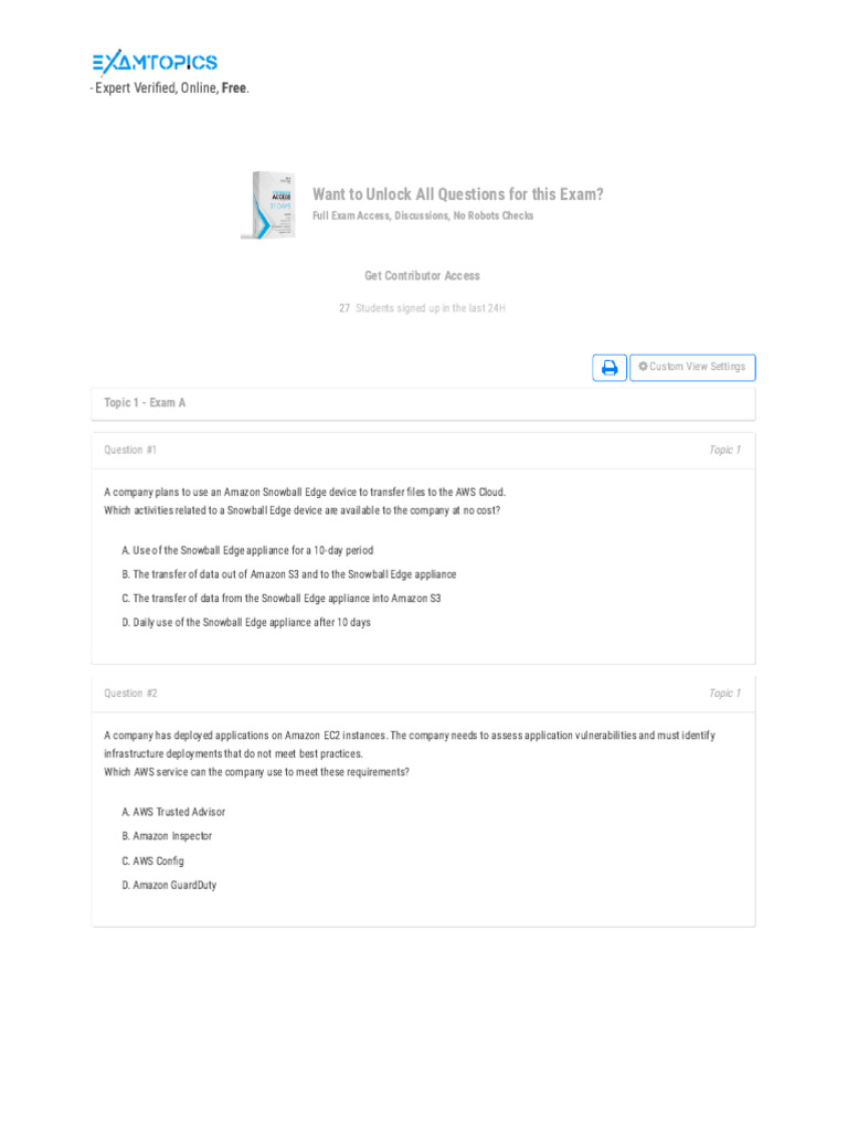 AWS CLF CO2 Test Exam 5 | PDF | Amazon Web Services | Cyberspace
