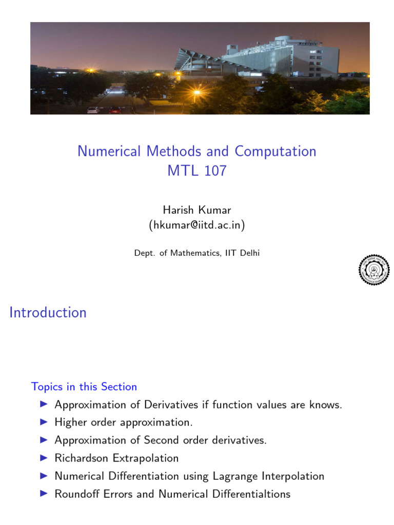 Numerical Diff and Integration | PDF | Mathematical Concepts | Analysis