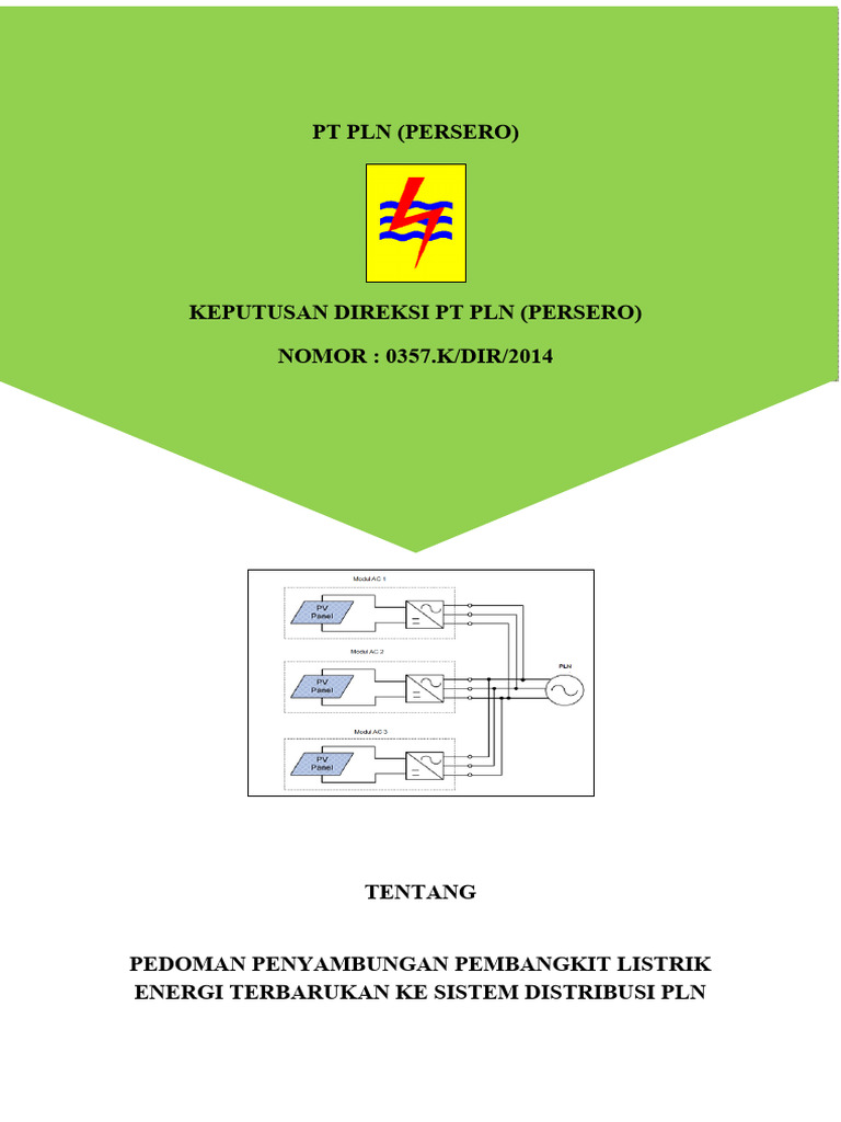 PLN - Pedoman Penyambungan Pembangkit Listrik Energi Terbarukan Ke ...