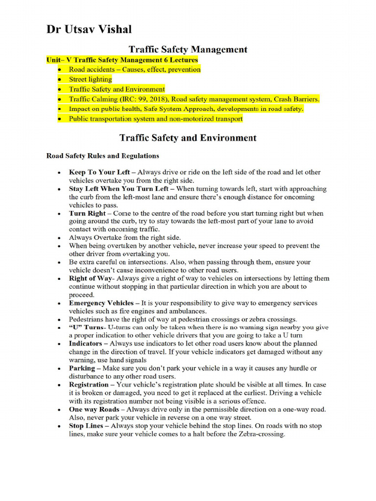 Module 5 Traffic Safety Print | PDF
