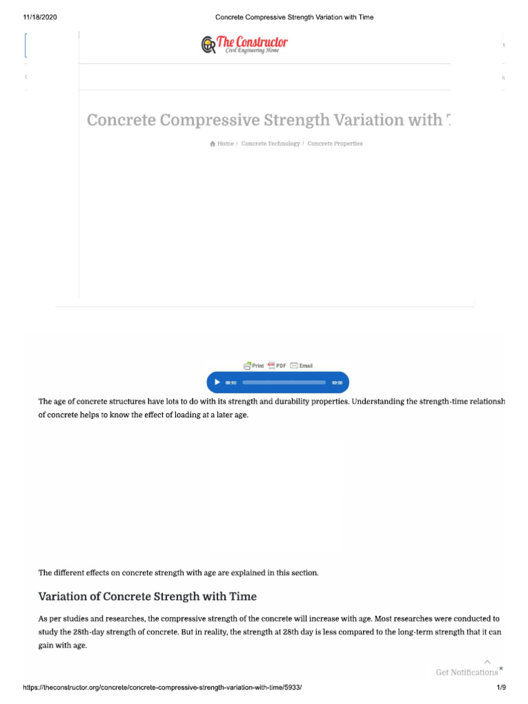 Concrete Strength Gain With Age | PDF