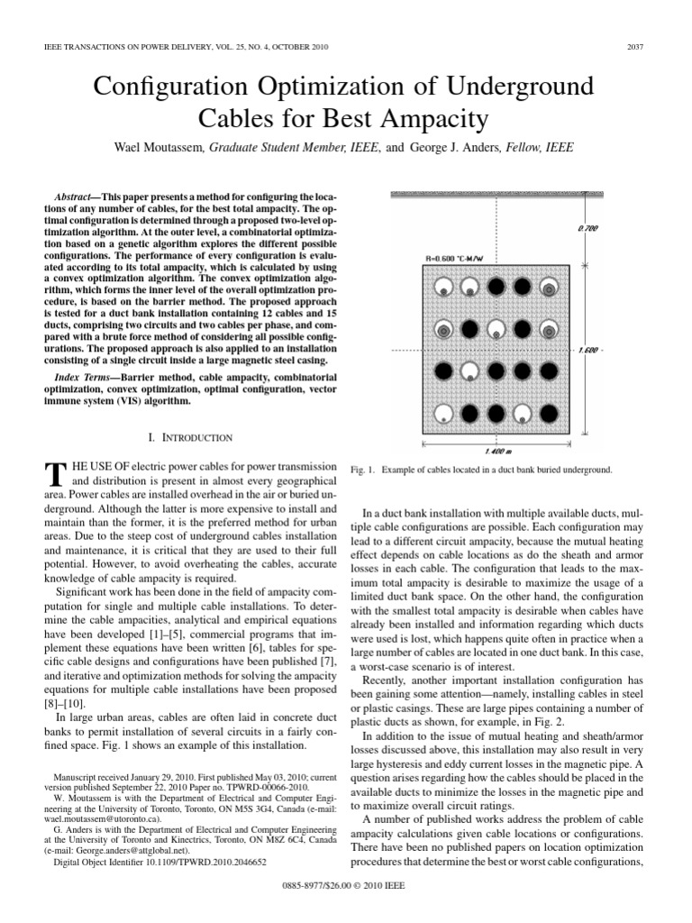 Optimize Underground Cable Ampacity | PDF | Mathematical Optimization | Electrical Resistance ...