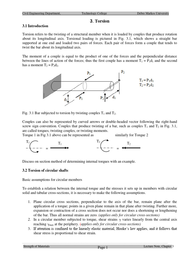 Chapter 3 Torsion | PDF | Stress (Mechanics) | Torque