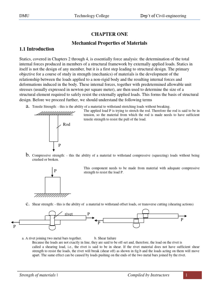 Chap1-Stress and Strain | PDF | Deformation (Engineering) | Yield (Engineering)