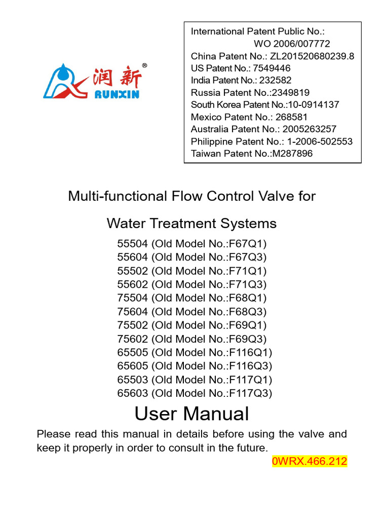 Runxin ManuL F71Q1 55504 | PDF | Valve | Pump