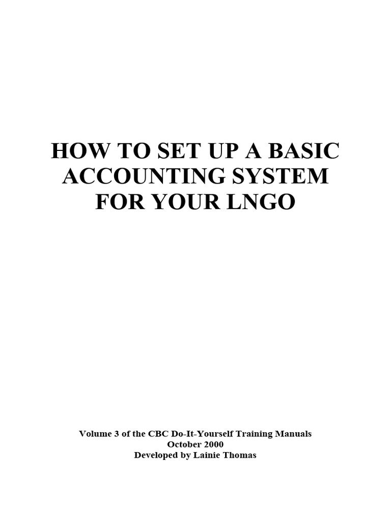 Basic Accounting for LNGOs Guide | PDF | Capacity Building | Procurement