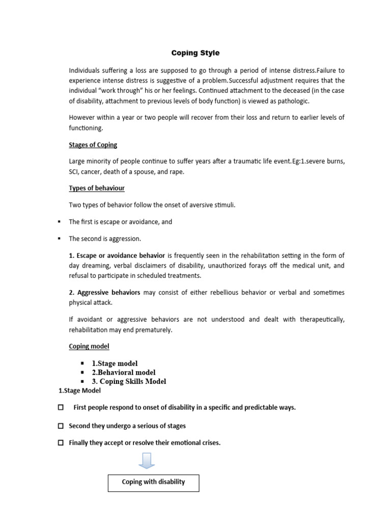 Coping Style | PDF | Physical Therapy | Reinforcement
