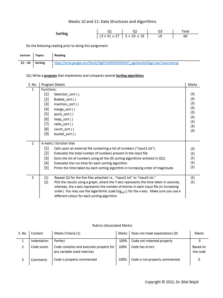 Week 10 11 Sorting (1043) | Download Free PDF | Algorithms | Software Engineering
