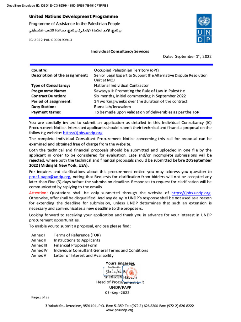 Procurement Notice 2022 | PDF