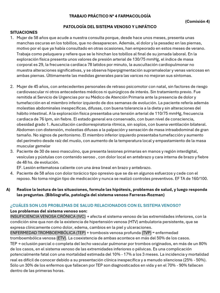 Patología Venosa y Linfática: IVC y Varices | PDF | Edema | Trombosis