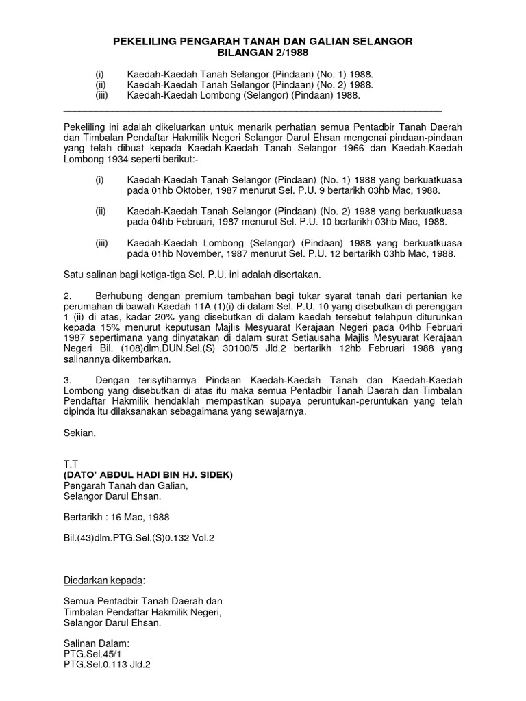 Pekeliling 2 - 88 | PDF