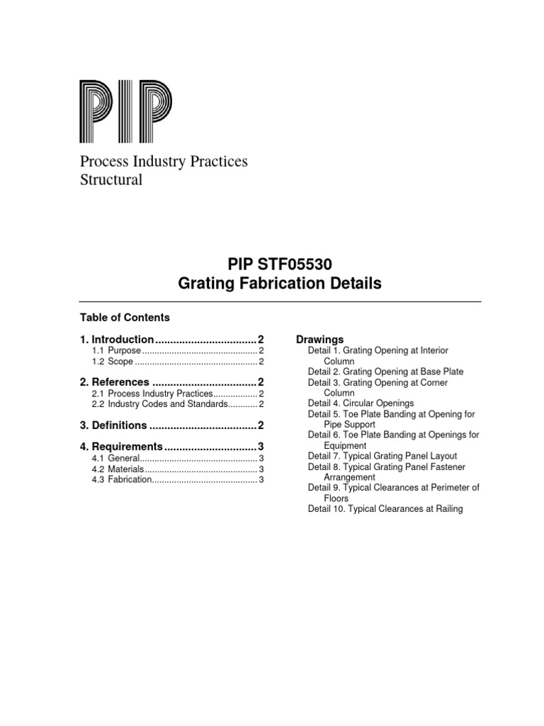 PIP STF05530 Grating | PDF | Specification (Technical Standard) | Pipe (Fluid Conveyance)