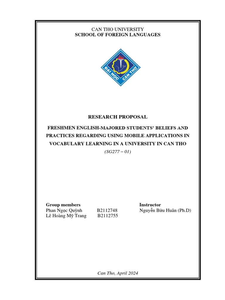 Research Proposal - Final Paper | PDF | Learning | Survey Methodology