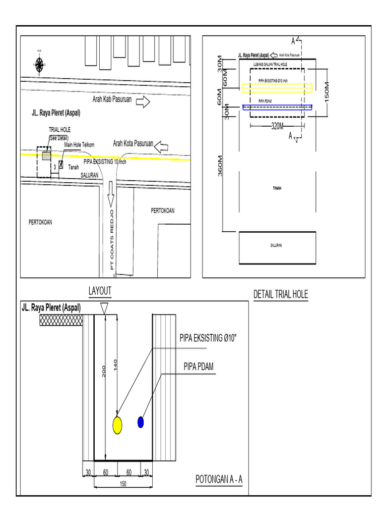 Trial Hole Layout for Existing Pipelines | PDF